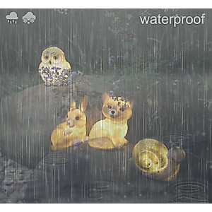 shumi Garden Statue Bunny Garden Decor-Solar Garden Statue Rabbit Solar Powered Resin Animal Sculpture for Indoor Outdoor Decorations, Patio Yard Lawn Ornaments