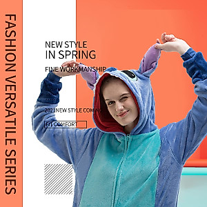 COSUSKET Snug Fit Unisex Adult Onesie Pajamas, Flannel Cosplay Animal One Piece Halloween Costume Sleepwear Homewear