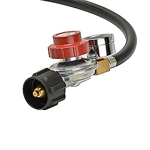 only fire 4Ft 0-30PSI Adjustable Propane Regulator with Tank Gauge QCC-1 Connection Hose for Grills, Turkey Fryers, Burner, Forge, Fire Pit etc