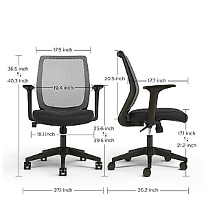 Union & Scale UN56947 Mesh Back Fabric Task Chair, Black