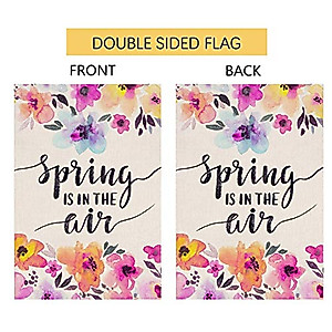 BLKWHT Spring is in The Air Garden Flag Vertical Double Sided 12 x 18 Inch Flower Yard Décor