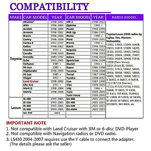 Bluetooth Car Kit, Yomikoo Car Audio USB AUX Input Bluetooth 5.0 Music Adapter with Wireless Hands Free for Toyota 5+7pin Avensis Corolla Highlander RAV4 Yaris