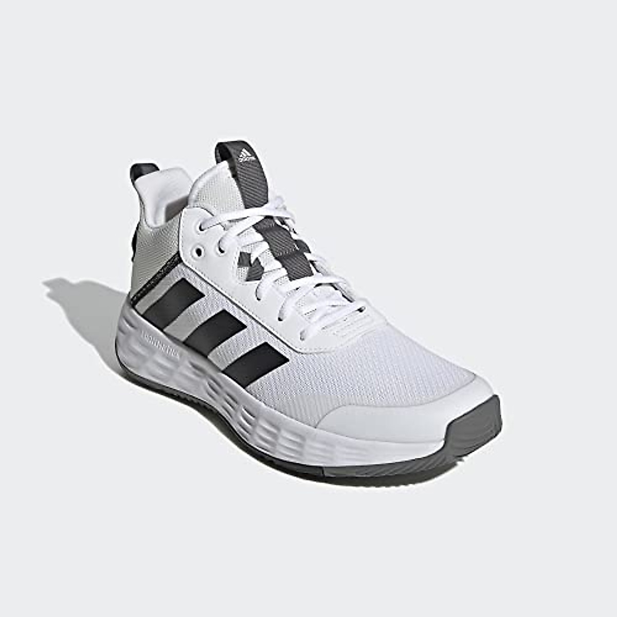 adidas Men's Own The Game 2.0 Basketball Shoe, White/Black/Grey, 9