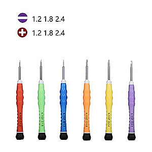 KER Precision Screwdriver Set of 6, Mini Screw Driver Professional Repair Tool Kit for Eyeglass, Glasses, Sunglasses, Electronics, Small Toys, PC, Clock and Watch (yellow)