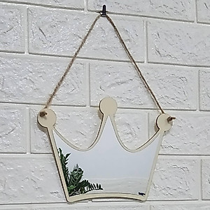 FARZI Cartoon Decorative Mirror Nordic Wooden Acrylic Mirror Creative Art Wall Decoration