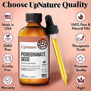 UpNature Pomegranate Seed Oil - 2oz - 100% Pure & Natural - Skin Oil, Facial Oil, Face Moisturizer, Hair Oil, Hair Growth Serum & Cuticle Oil- Carrier Oils for Essential Oils- Therapeutic Grade