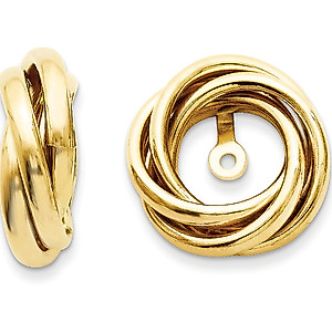 FJC Finejewelers 14k Yellow Gold Polished Love Knot Earring Jackets (7mm opening)