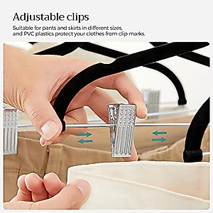 SONGMICS Rolling Clothes Rack and 30-Pack Velvet Hangers Bundle, Garment Rack with Wheels and a Mesh Shelf, Non-Slip Coat Pants Hangers with Adjustable Clips, Black UHSR25BK and UCRF12B30