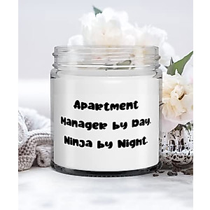 Brilliant Apartment manager Candle, Apartment Manager by Day. Ninja, Gifts For Coworkers, Present From Team Leader, For Apartment manager