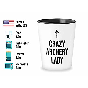 Archery Shot Glass 1.5oz - Archery Lady B - Funny Gift For Archery Coach Athlete Hunt Target Shot Trainer Arrow Bow Sport