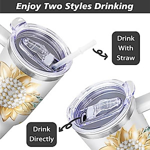 Ksoemar 40 Oz Best Bonus Mom Tumbler with Handle and Straw, Double Wall Stainless Steel Best To My Bonus Mom Cups, Step Moms Gifts for Ideas for Birthday, Mothers Day For Stepmoms, Mother