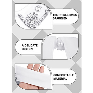 2 Pcs Fake Collar Detachable Collar Half Shirt Blouse Diamond Jewel Faux Collar Rhinestone False Collar Top for Women Girls (Rhinestone)