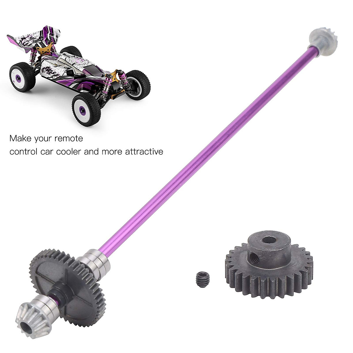 VGEBY RC Metal Spare Parts Spur Gear with Central Drive Shaft Kit Upgrade Parts for WLtoys 124018/124019 1/12 RC Car