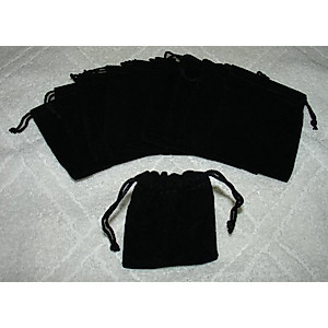 GYBest Best 50 Pack 3" X 4" Wholesale Promotion - Black Velvet Cloth Jewelry Pouches/Drawstring Bags