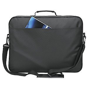 MANHATTAN 15.6-Inch Laptop Shoulder Bag Carrying Case – Slim Briefcase Style, Full Clamshell Opening, Padded Compartments - Computer, Tablet, Notebook – 3 Yr Mfg Warranty – Black, 439947