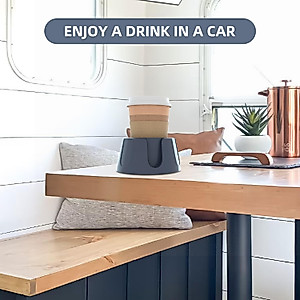 Anti-Spill Cup Holder, Drink Coaster Fits Drink for RV Home Office Outdoors with Anti-Slip Mat and Magnetic Pad