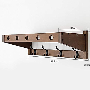 PIBM Stylish Simplicity Shelf Wall Mounted Floating Rack Shelves Solid Wood Storage Living Room Background Wall,3 Sizes,3 Colors Avaliable, Brown , 78X18X30cm