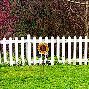 Spring Garden Decor Decorative Garden Stakes Metal Sunflower Yard Sign Flower Lawn Art Planter Stake for Party Pathway Walkway Patio Indoor Outdoor Decoration (33.5" H)