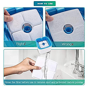 Aroundu Cat Fountain Filter Replacement 14 Packs for 84oz/2.5L Suqare Fountain 8 Filter 2 Brush 4 Sponge Included