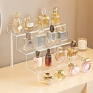 Grarry Acrylic Risers Display Shelf, 9” Perfume Organizer Stand, Acrylic Riser for Display Compatible with Funko POP Shelf, Acrylic Display Stands for Cupcake Stand Cologne Organizer Perfume Holder