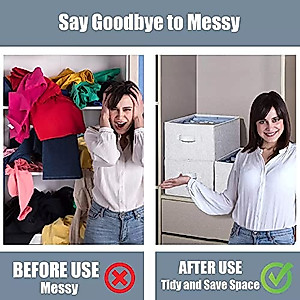 2 Pack Drawer Organizers for Clothing , Clothes Organizer w/ Underwear Organizer , Clothes Organizer for Folded Clothes w/ Space Saving Hangers , Non-Woven Clothing Organizer, Drawer Organizer Clothes