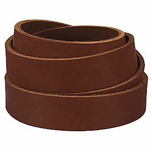 LolliBeads (TM) Genuine Leather Strap Leather Strip 3/4 Inch Wide and 72 Inches Long, Brown