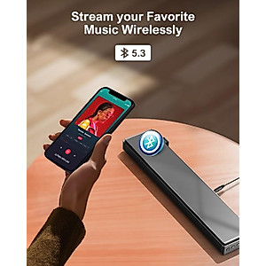 ULTIMEA Sound Bars for TV with Subwoofer, 2.1ch Deep Bass Surround Sound System for TV Ultra Slim PC Soundbar for Game, Bluetooth 5.3 Home Theater Audio TV Speakers for HD-ARC/OPT/AUX, Nova S40 Series