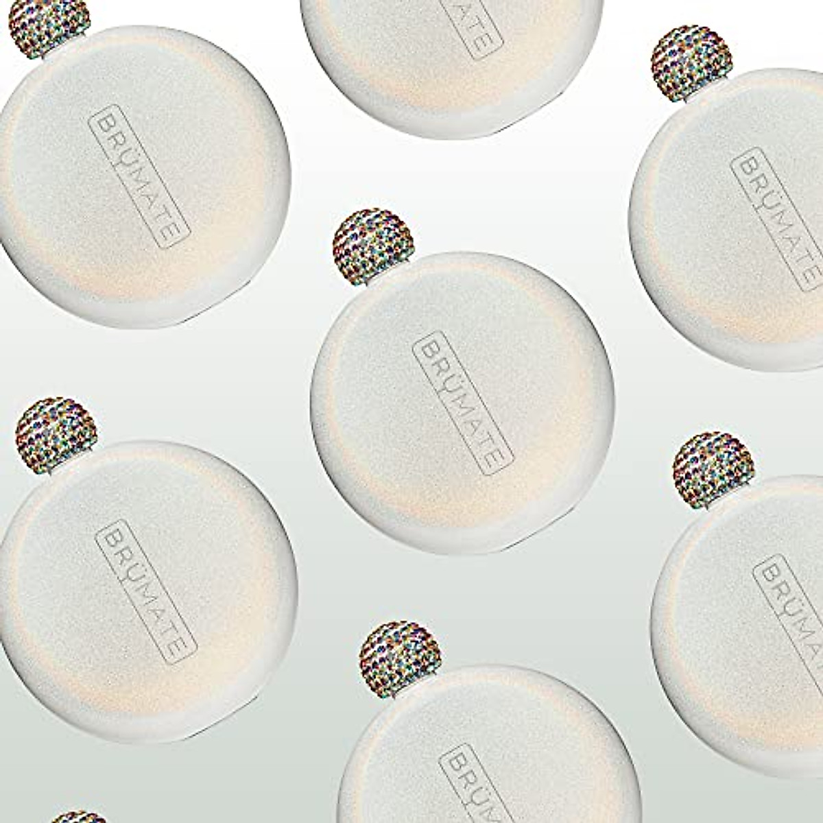 BruMate Glitter Women's Flask - 5oz Stainless Steel Flask for Liquor & Spirits - Pocket & Purse - Cute, Girly - Ideal Gift for Women (Glitter White)