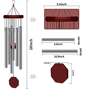 2 Pack Pgzsy Memorial Wind Chimes Outdoor Large Deep Tone, Wind Chime Outdoor Sympathy Wind-Chime Personalized with 6 Tuned Tubes, Elegant Chime for Garden Patio Balcony and Home