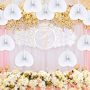 WOWOSS 60 Packs Folding Fans Paper Fans Heart Shaped Assortment with Plastic Handle for Wedding Favor Party Bag Filler