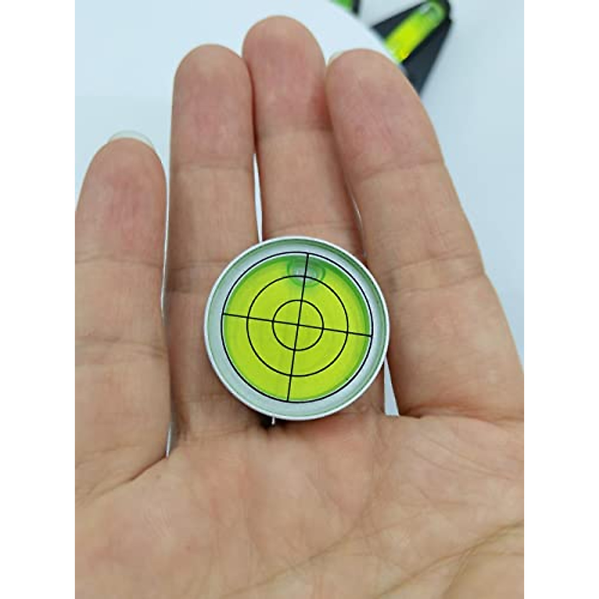 Levels Bubble Mini Tool Aluminum Small Bullseye Level Round Spirit Bubble Level for Precise Leveling in Any Position 30mm(silver)