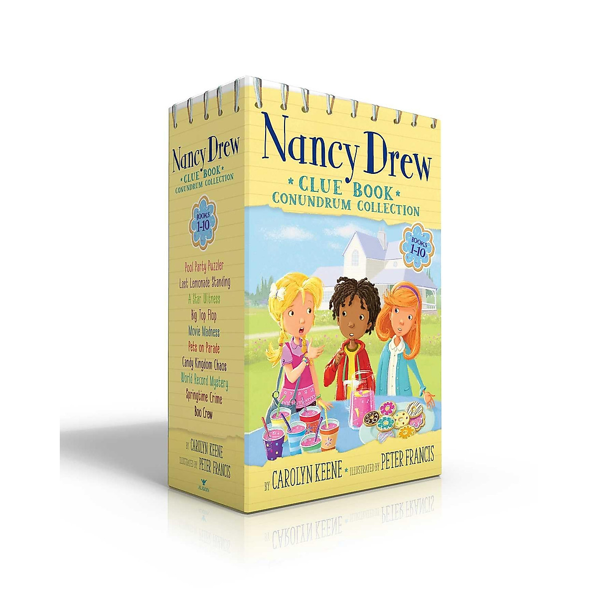 Nancy Drew Clue Book Conundrum Collection (Boxed Set): Pool Party Puzzler; Last Lemonade Standing; A Star Witness; Big Top Flop; Movie Madness; Pets ... Record Mystery; Springtime Crime; Boo Crew
