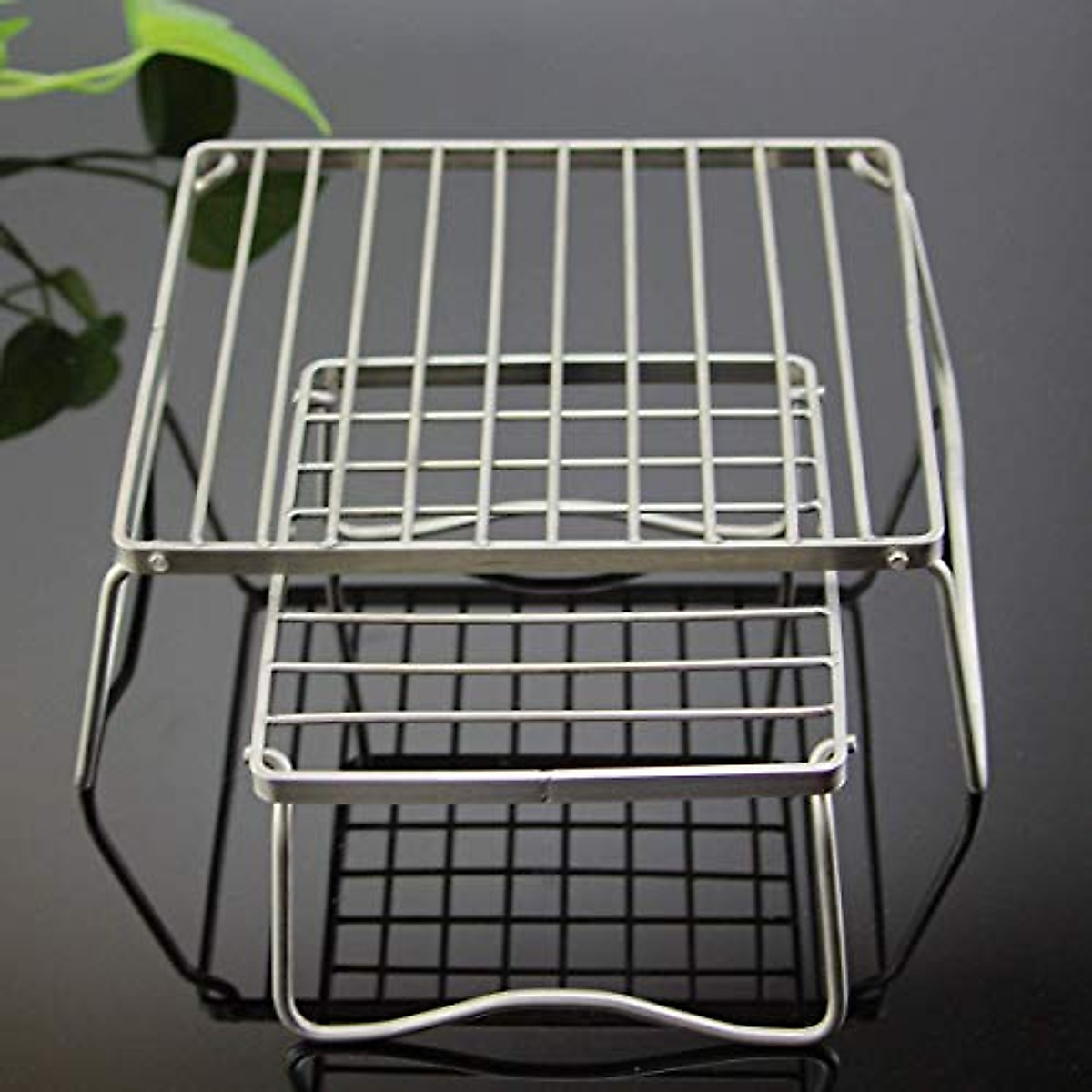 FBWSM Portable Camping Grill Mini Stainless Steel BBQ Grill Folding Compact Barbeque Grill for Picnics, Backpacking, Backyards, -17 * 15.5 * 9.5cm