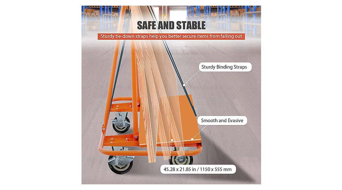 Heavy Duty Panel Dolly for Drywall & Wood - 3000LBS Capacity