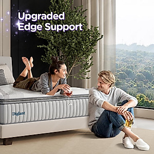 TwinXL Mattresses, DIGLANT 12 Inch Breathable Fabric Hybrid Mattress, TwinXL Size Gel Memory Foam Mattresses with Pocketed Innerspring for Pressure Relief, TwinXL Medium Feel Mattress Bed in Box