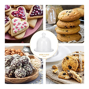 DOITOOL Mini Glass Butter Dish Dome Tray Plate, Multi- Preserving Serving Glass Lemon Keeper, Clear Glass Bell Jar Dome with Plate for Cream Cheese Cake, Salad Foods Wedding Party Home
