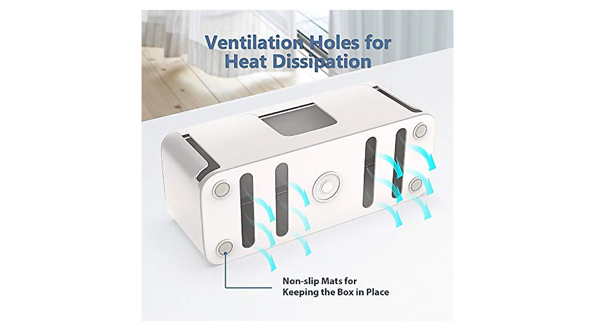 Cable Management Boxes 2 Pack - Organize Power Strips Safely