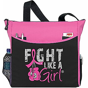 Fight Like a Girl Knockout Dakota 5-Pocket Tote Bag for Breast Cancer Awareness - Pink