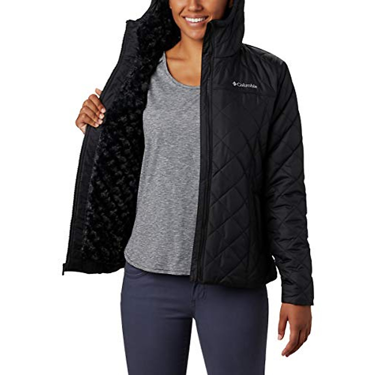 Columbia Women's Copper Crest Hooded Jacket, Black, X-Large