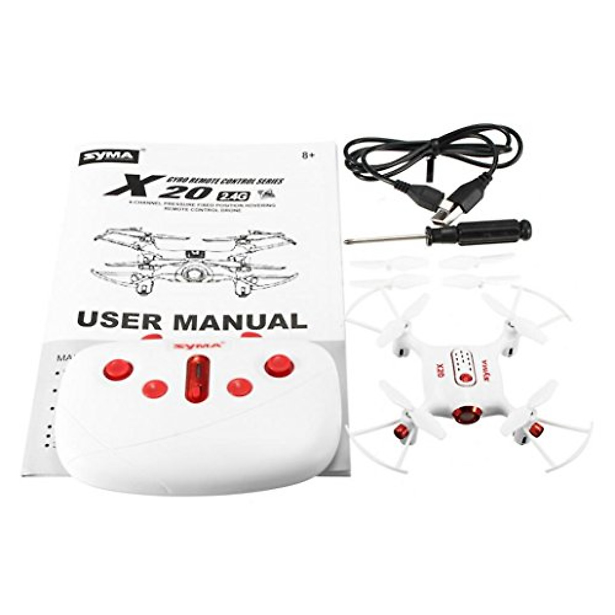 Cheerwing Syma X20 Mini Drone for Kids and Beginners RC Nano Quadcopter with Auto Hovering 3D Flip(White)