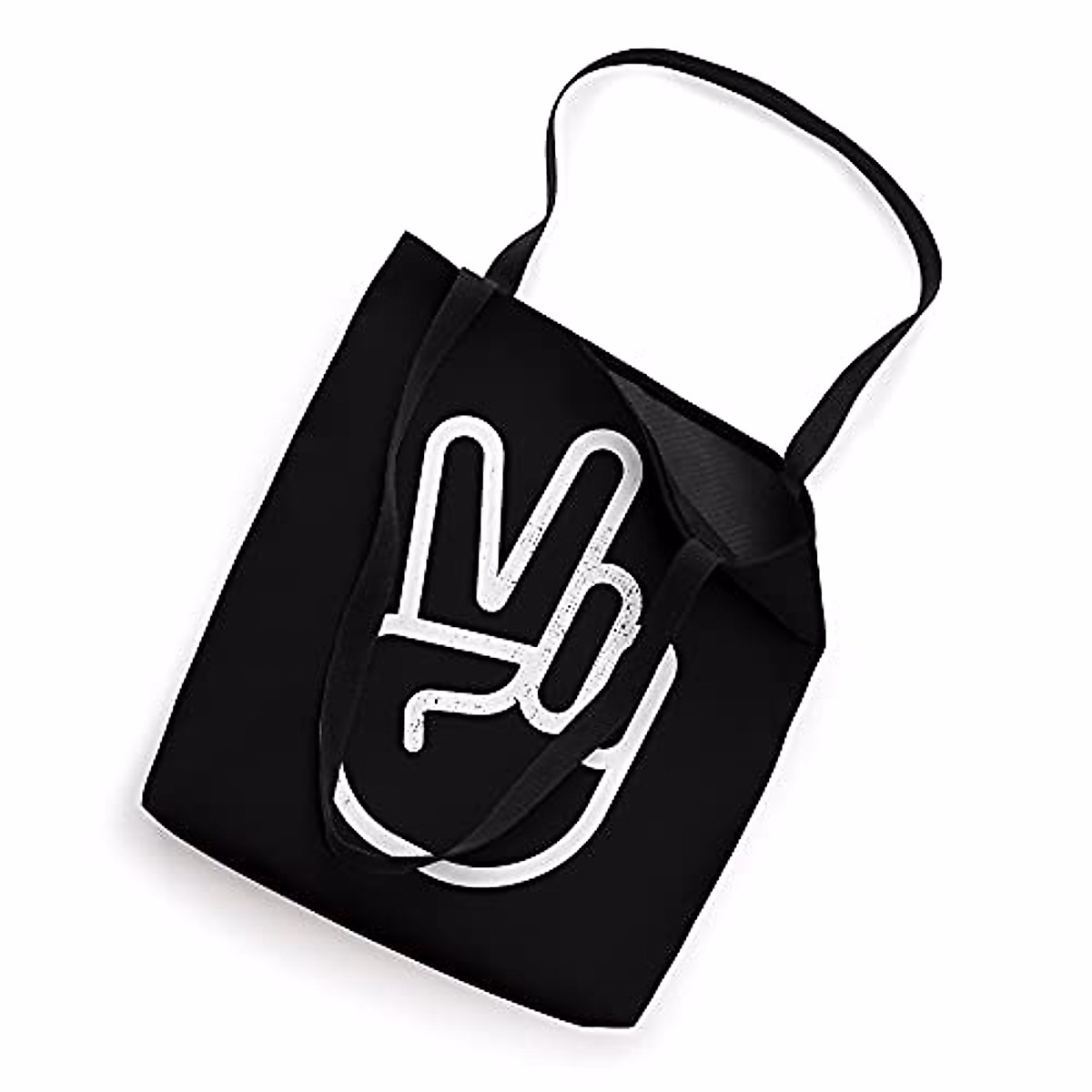 Hand Peace Sign Vintage Distressed Hippie Boho Tote Bag