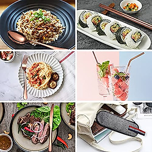 7 Piece Stainless Steel Portable Tableware Set Knife Fork Spoon Chopsticks Straw And Brush Products Travel Cutlery Set