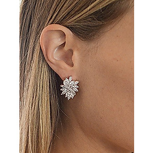 Mariell Cubic Zirconia Bridal Earrings, Silver Platinum Plating, CZ Crystal Wedding Earrings for Brides, Bridesmaids, Prom, Homecoming and Mother of the Bride