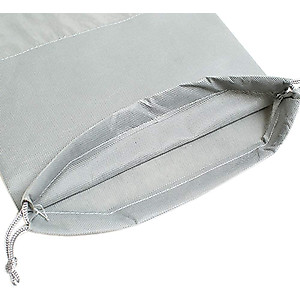 Medsuo 3pcs Breathable Large Non-Woven Drawstring Travel Shoe Bag with Transparent Slot for Men and Women for Boots High Heel Shoes and Sandals (Light Grey)