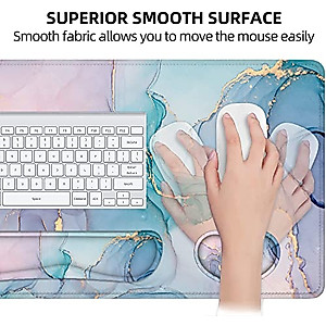 Lateefah Large Mouse Pad and Keyboard Wrist Rest, Desk Pad for Keyboard and Mouse, 4-in-1 Extended Mouse Pad with Wrist Support, Non-Slip Desk Mat Protector, Ultra Thick Desk Blotter for Office, Home