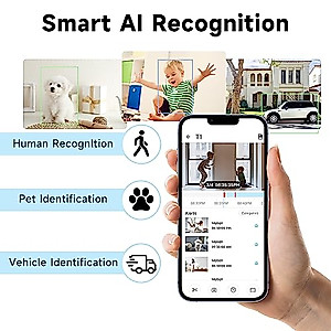 2K Security Cameras for Home Security, 2Pack Wifi 4MP Indoor Video Camera with Color Night Vision, AI Motion Detection, Two-Way Audio, Cloud & SD Card Storage, Compatible with Alexa & Google Assistant