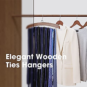 Ulimart Tie Rack Tie Hanger 24 Hooks Wooden Tie Organizer, Tank Top Hanger,Belt Organizer for Closet,with Upgraded 360°Rotating, Belts Scarves Accessories for Bras,Tank Tops,Camisoles…