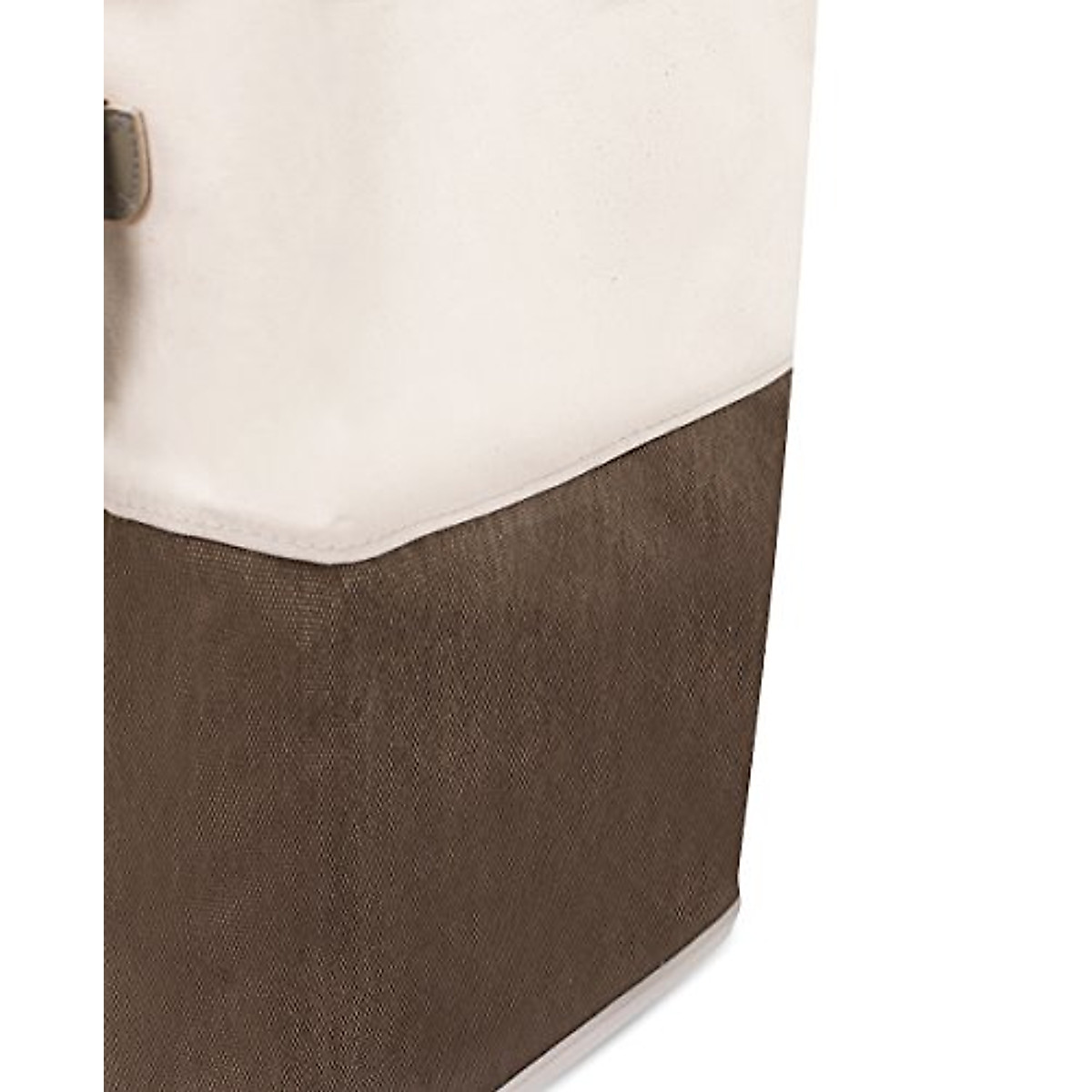 BIRDROCK HOME Square Cloth Laundry Hamper with Handles - Dirty Clothes Sorter - Easy Storage - Foldable - Brown and White Canvas