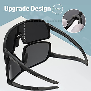 Bevi Sports Sunglasses Polarized Lens with TR90 Frame for Men Women Outdoor Driving Cycling 2736FC6