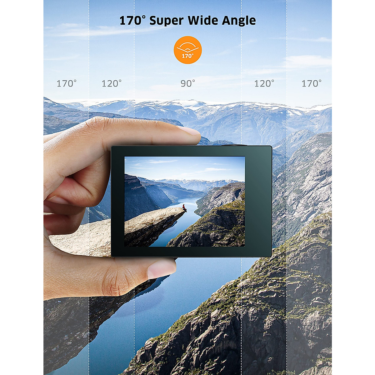 CAMWORLDCAM FOXGEEK Action Camera 4K 20MP WiFi Underwater 131FT Waterproof Sport Cam with Image Stabilization External Microphone Remote Control 2 Batteries & Helmet Accessories Kit, Black